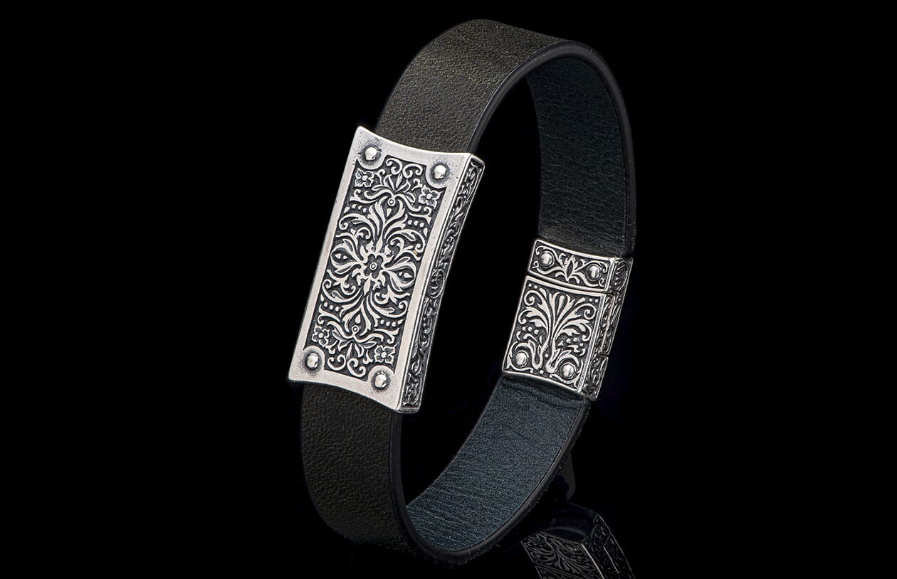 Venice - Silver/Black (LC192 TS BLK) Men's Bracelet – William Henry